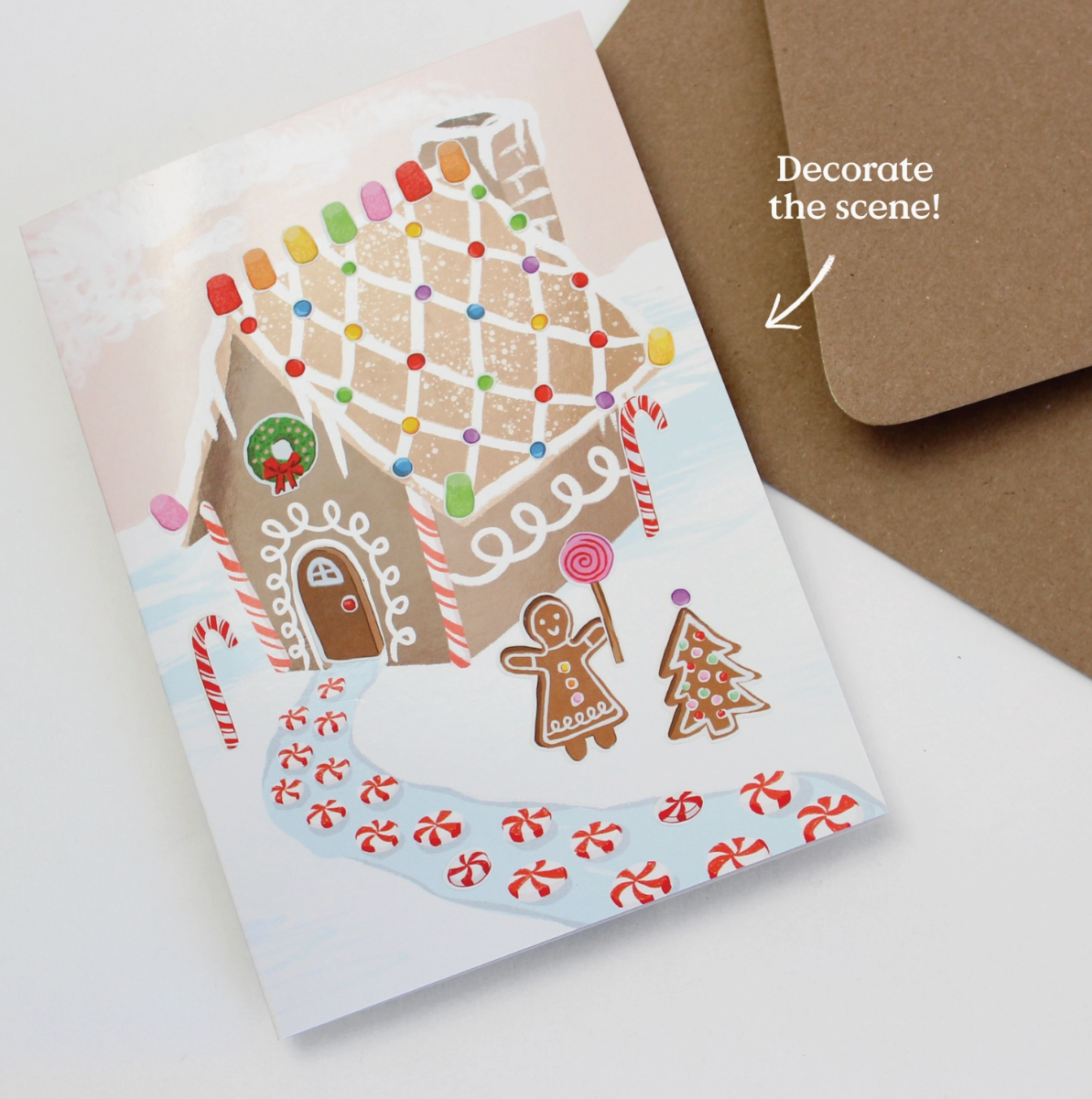 Sticker Scene Card - Gingerbread House – Cloth-n-Mortar